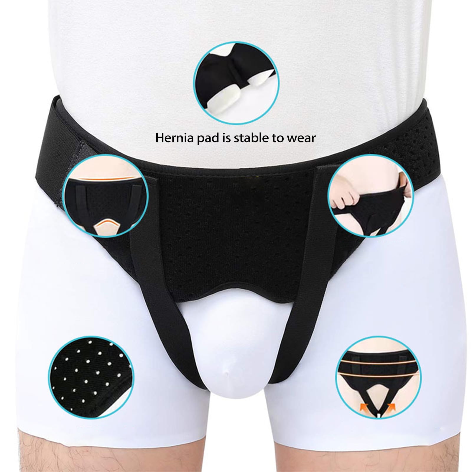 Demete Hernia Belt Adjustable Design Pain Relief Inguinal Support ...