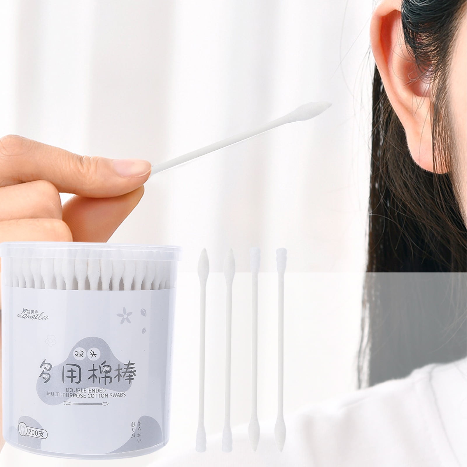 Demete Makeup Swab Disposable Cotton Buds Ear Cleaner Swab Cosmetic ...
