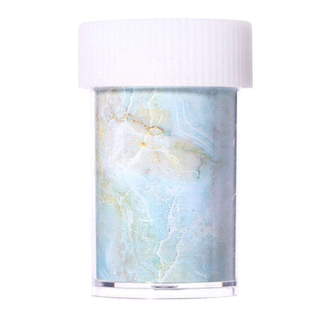 Demete Marble Stained Starry Nail Art Sticker Pink Blue Foil Transfer ...