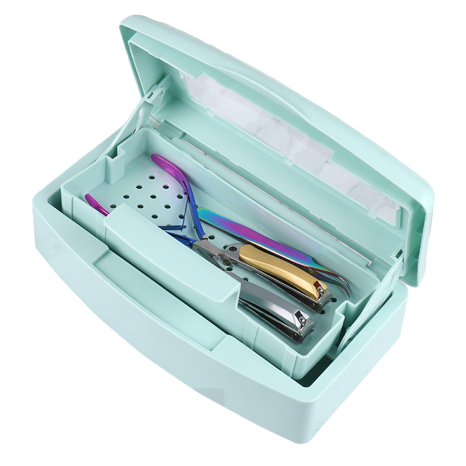 Demete Nail Tool Sanitizing Box UV for Nail Tools Portable Transparent ...