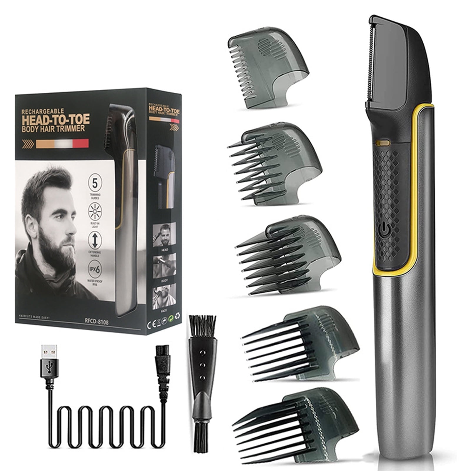 Demete Precision Trim Back Shaver Body Hair Trimmer Dual-Head Men ...