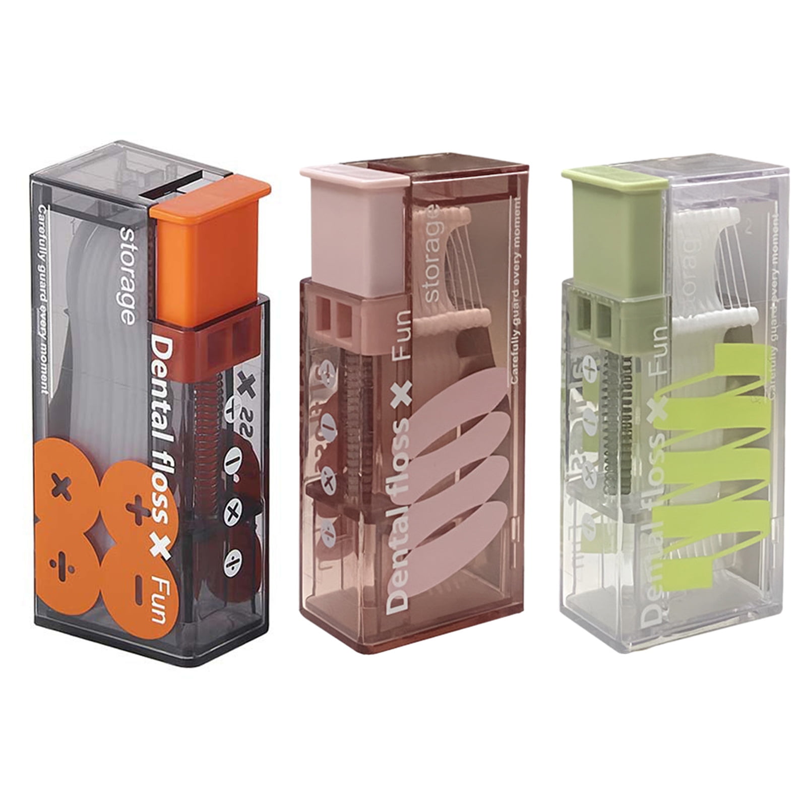 Demete Press Floss Pick Box Sturdy Dental Floss Odor-free Storage Safe ...