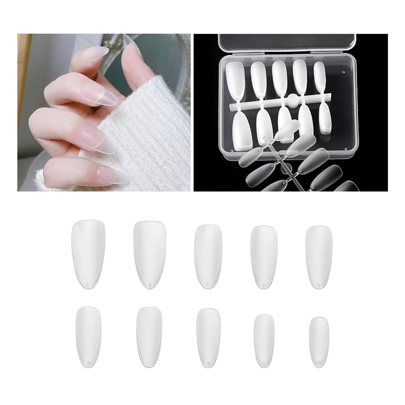 Demete Removable Fake Nails Set Flexible Matte Finish Nails, Harmless ...