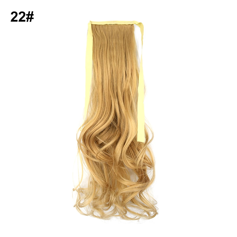 Demete Wig 20 inch Synthetic Fiber Clip in Curly Ponytail Fake Hair ...