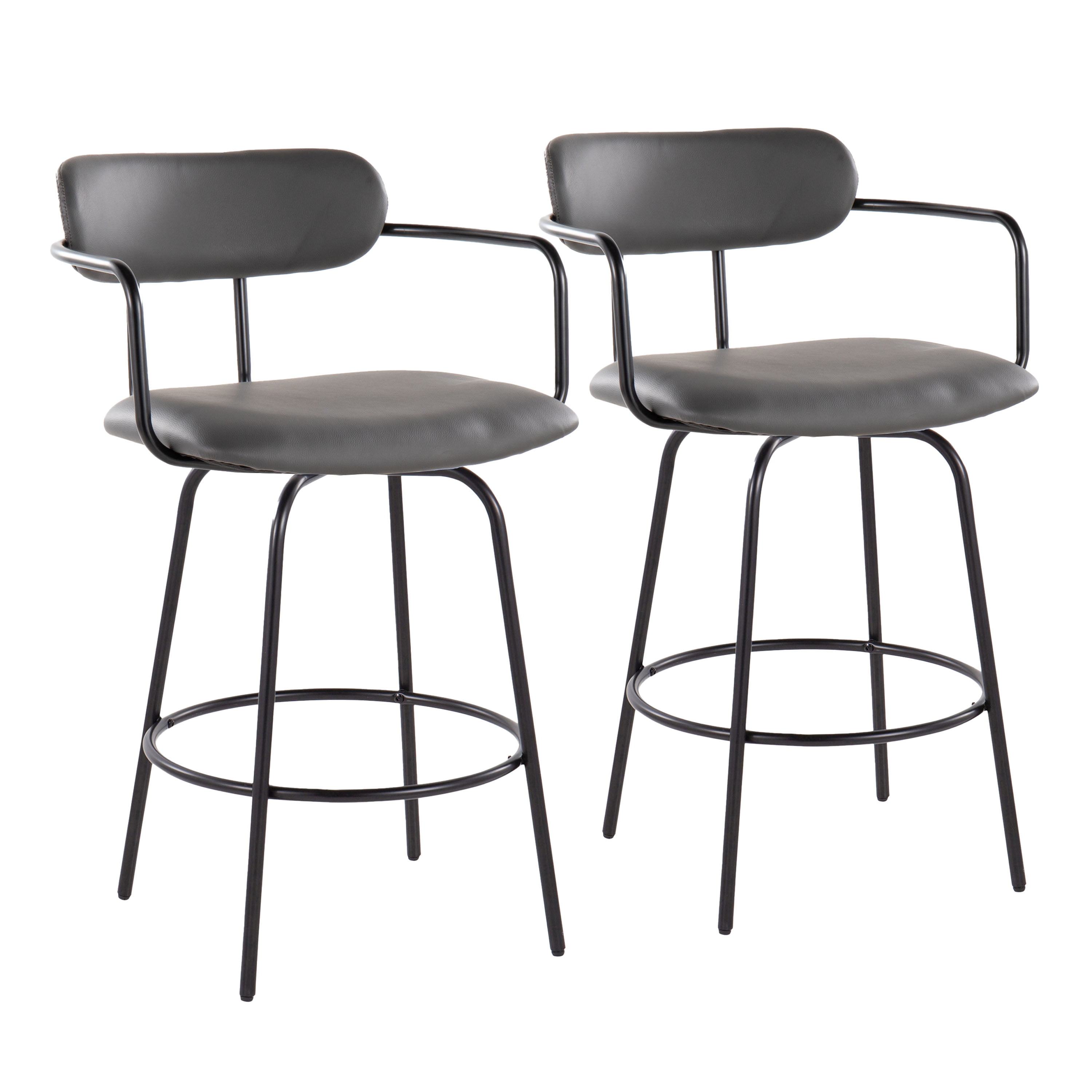 Demi 26" Contemporary Fixed-Height Counter Stool with Swivel in Grey ...