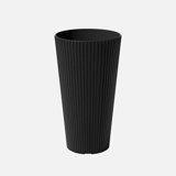 Demi 26 in. Black Round Plastic Planter - Walmart.com