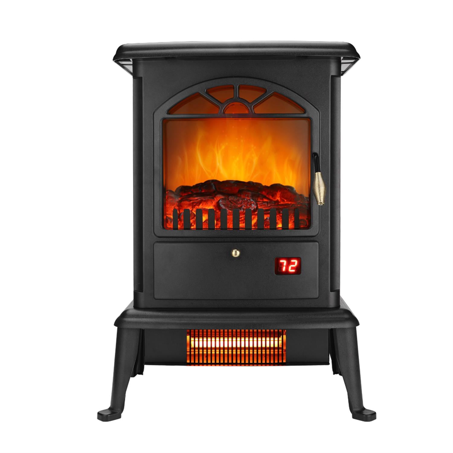 Demi Bonn 1500W Freestanding 3D Flame Electric Fireplace, Quartz Tube ...