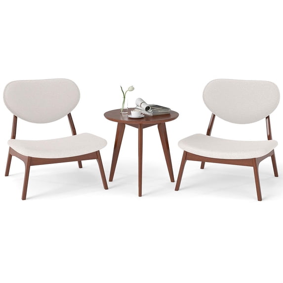 Demi Bonn 2-Piece Accent Chair Set with Side Table - Solid Wood Frame ...