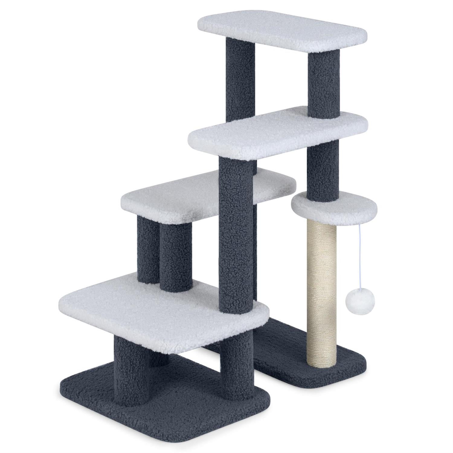 Pefilos 2-in-1 Cat Stairs & Tree Tower, Scratching Posts & Hanging Toy ...
