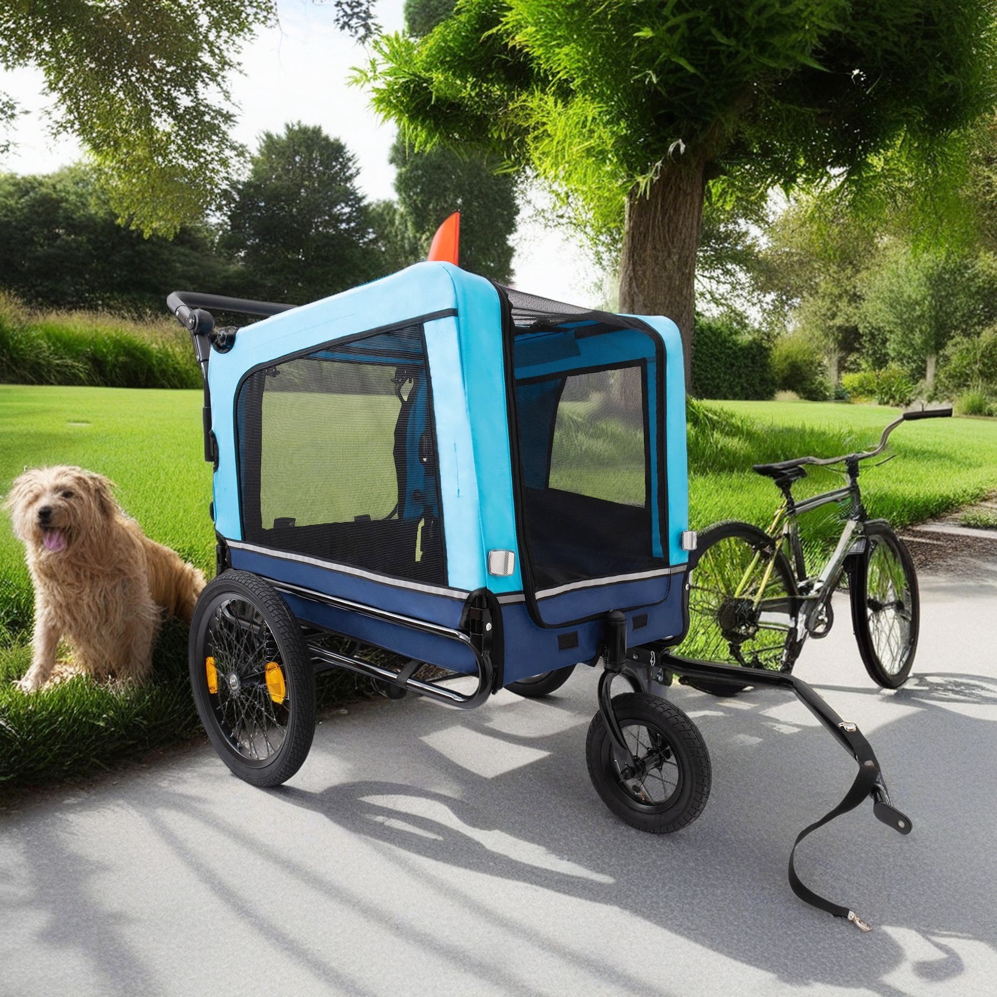 Demi Bonn 2-in-1 Dog Bike Trailer, Outdoor Heavy Pet Stroller Bicycle ...