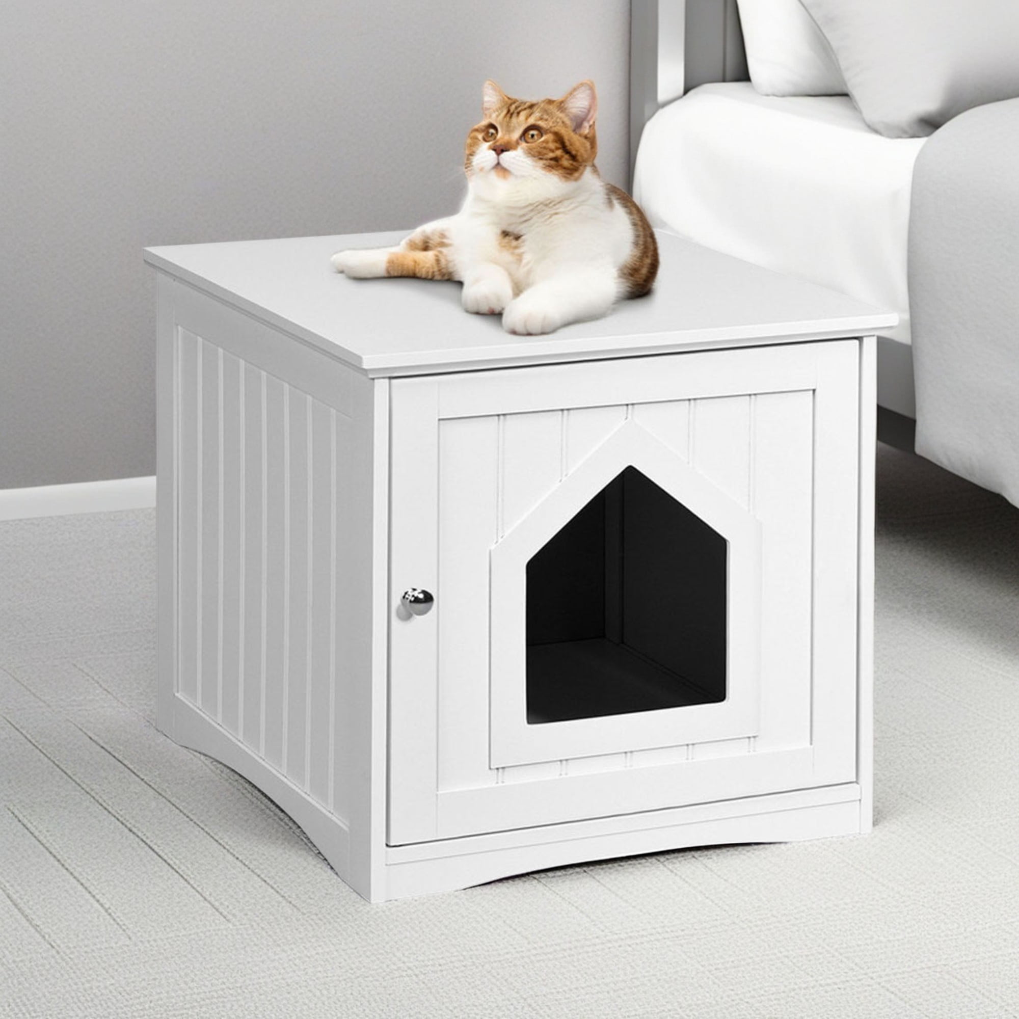 Demi Bonn 20" Cat House Covered for Indoor, Hidden Crate Litter Box ...