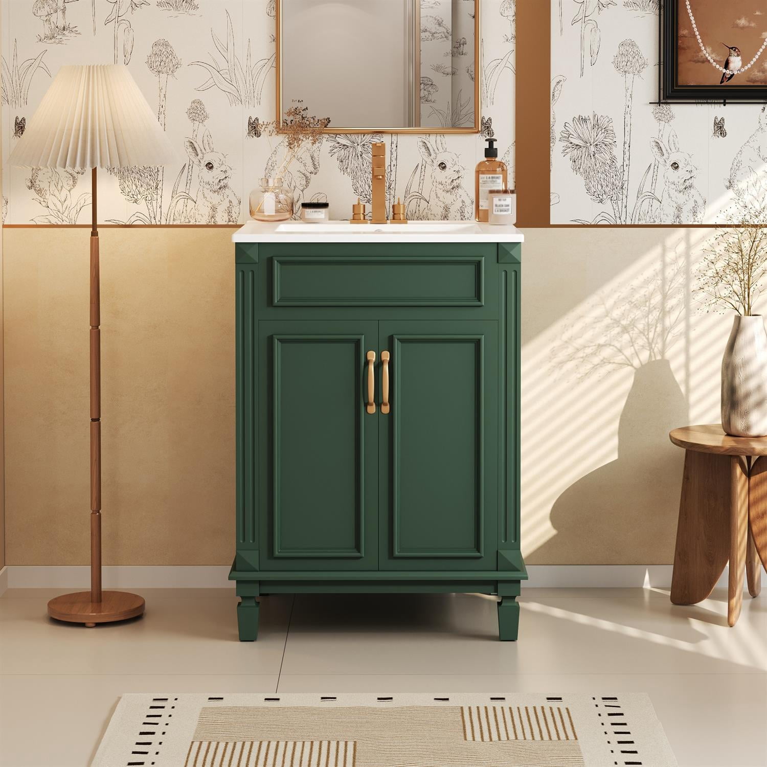 Demi Bonn 24'' Bathroom Vanity with Top Sink - Solid wood frame, high ...