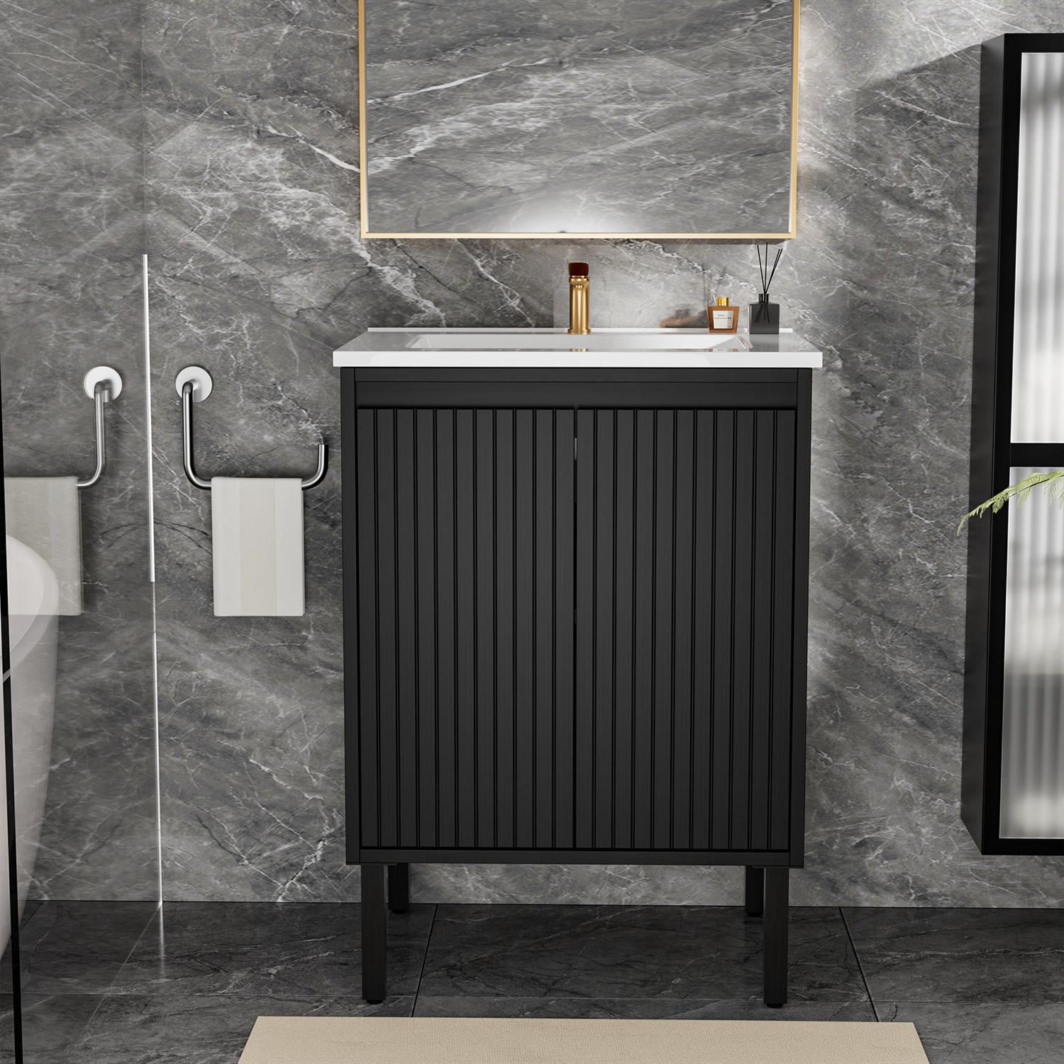 Demi Bonn 24 Inch Bathroom Vanity with Sink - Floor - standing, soft ...