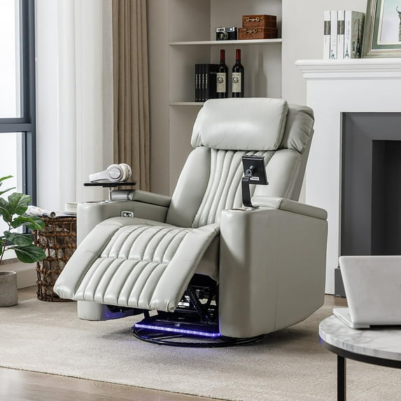 Demi Bonn 270° Power Swivel Recliner, Hidden Arm Storage, LED Light ...