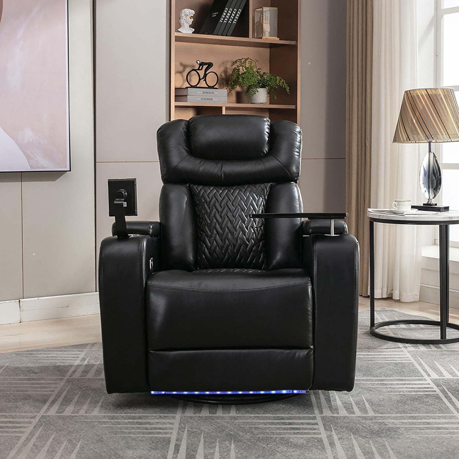 Demi Bonn 270° Swivel Power Recliner, Tray Table, USB Port, Hidden Arm ...