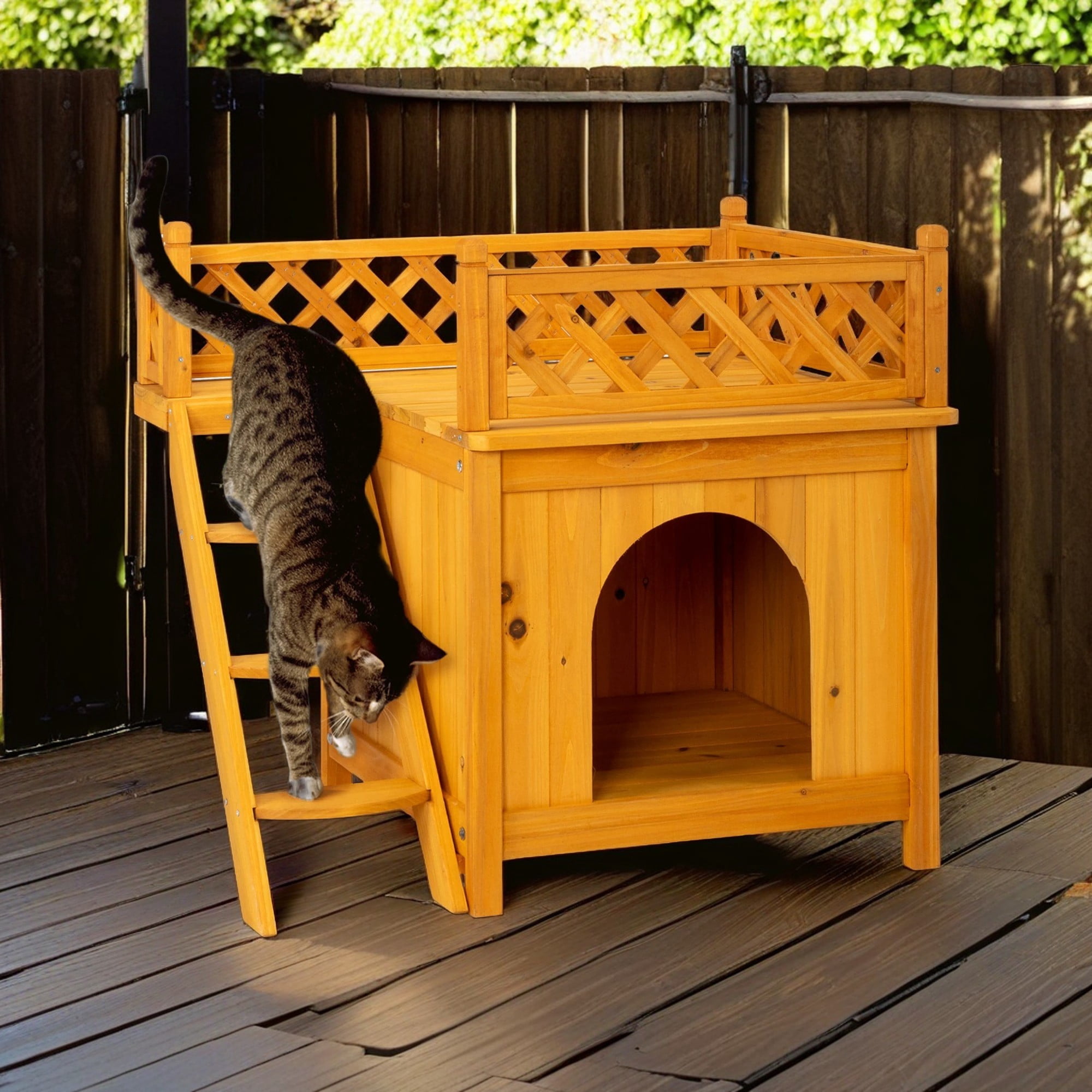 Demi Bonn 28" Cat House for Outdoor Cats, Weatherproof Cat Shelter with ...