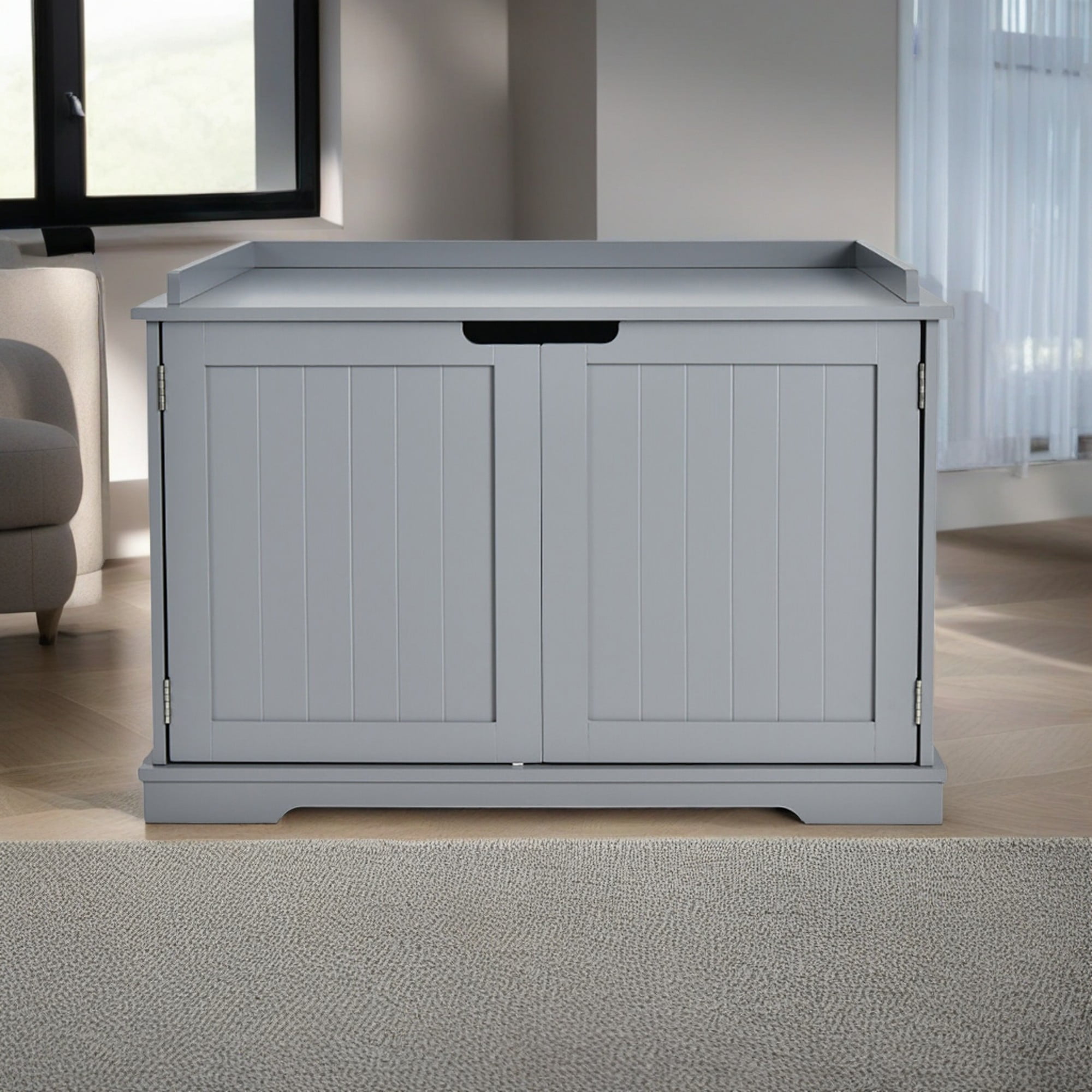 Demi Bonn 29" Cat Litter Box Furniture, Cat Washroom, Hidden Litter Box ...