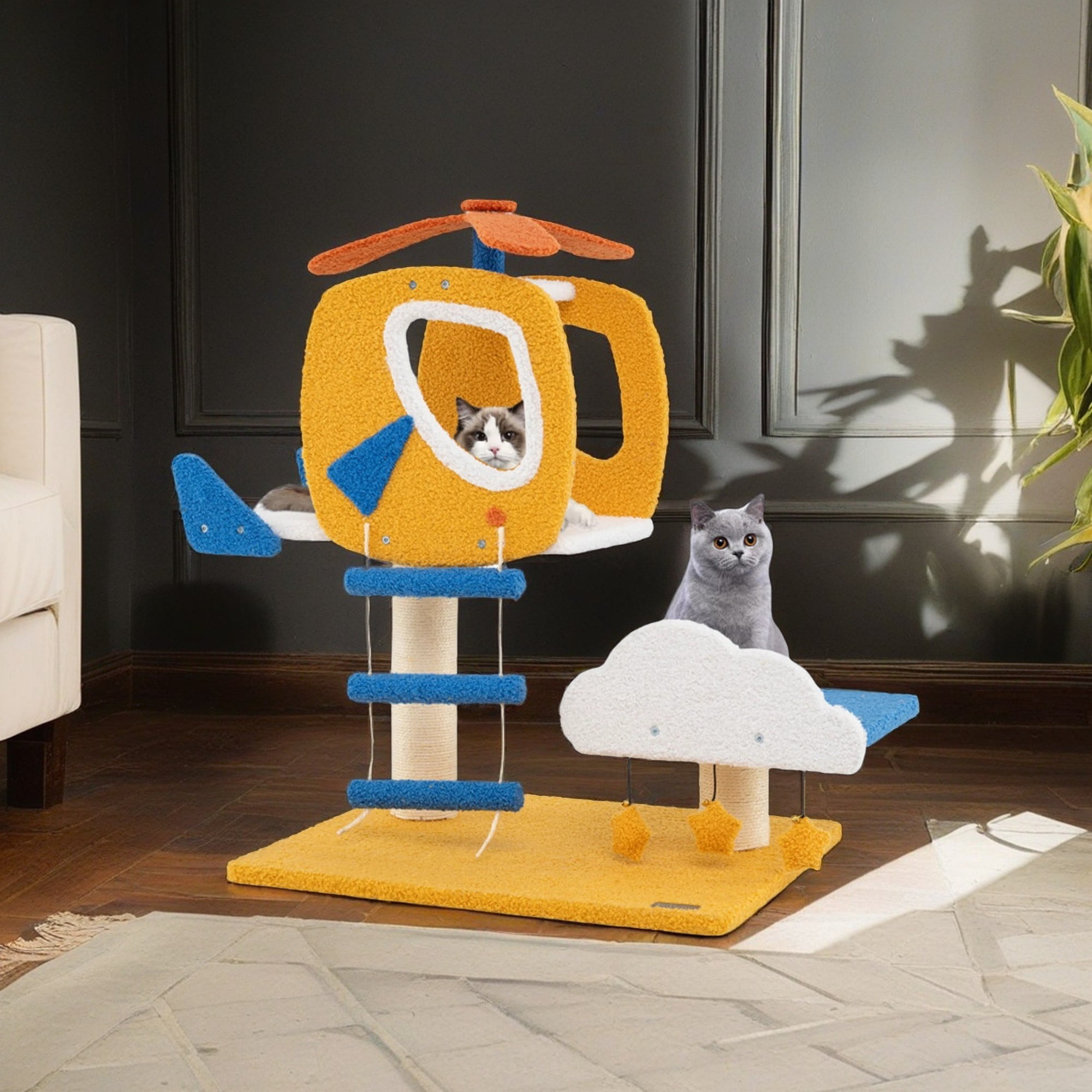 Demi Bonn 30" Cat Tree for Indoor Cats, Aviation-themed Cat Tower with ...