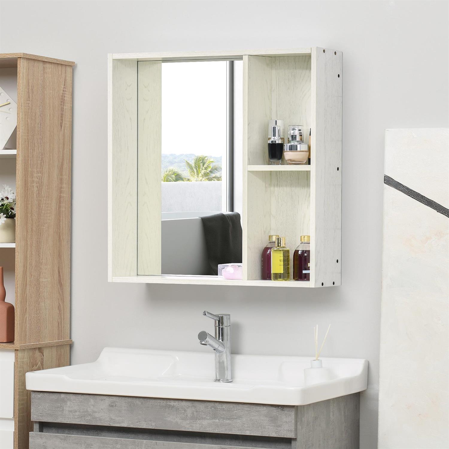Demi Bonn 31.5" Bathroom Medicine Cabinet with Mirror, Storage Shelf ...