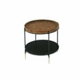 Demi Bonn 31.5" Round Boho Solid Wood Coffee Table - Carved Floral ...