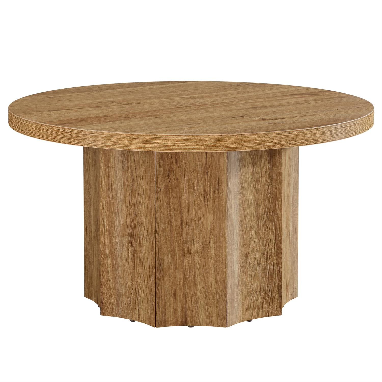 Demi Bonn 31.5" Round Mid-Century Farmhouse Coffee Table - Fluted Base ...