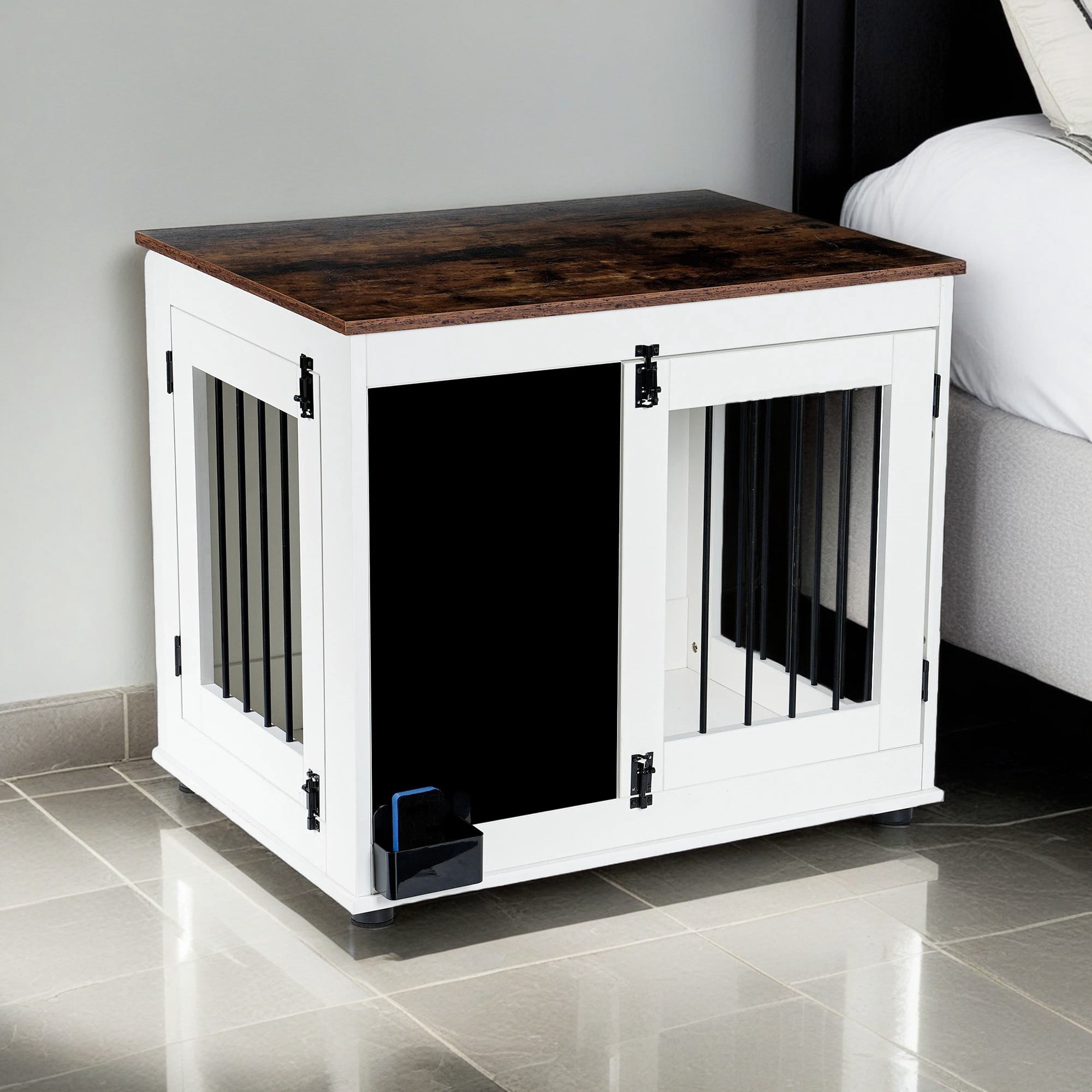 Demi Bonn 31" Wood Dog Crate Furniture, Medium Heavy Duty Dog Kennel ...