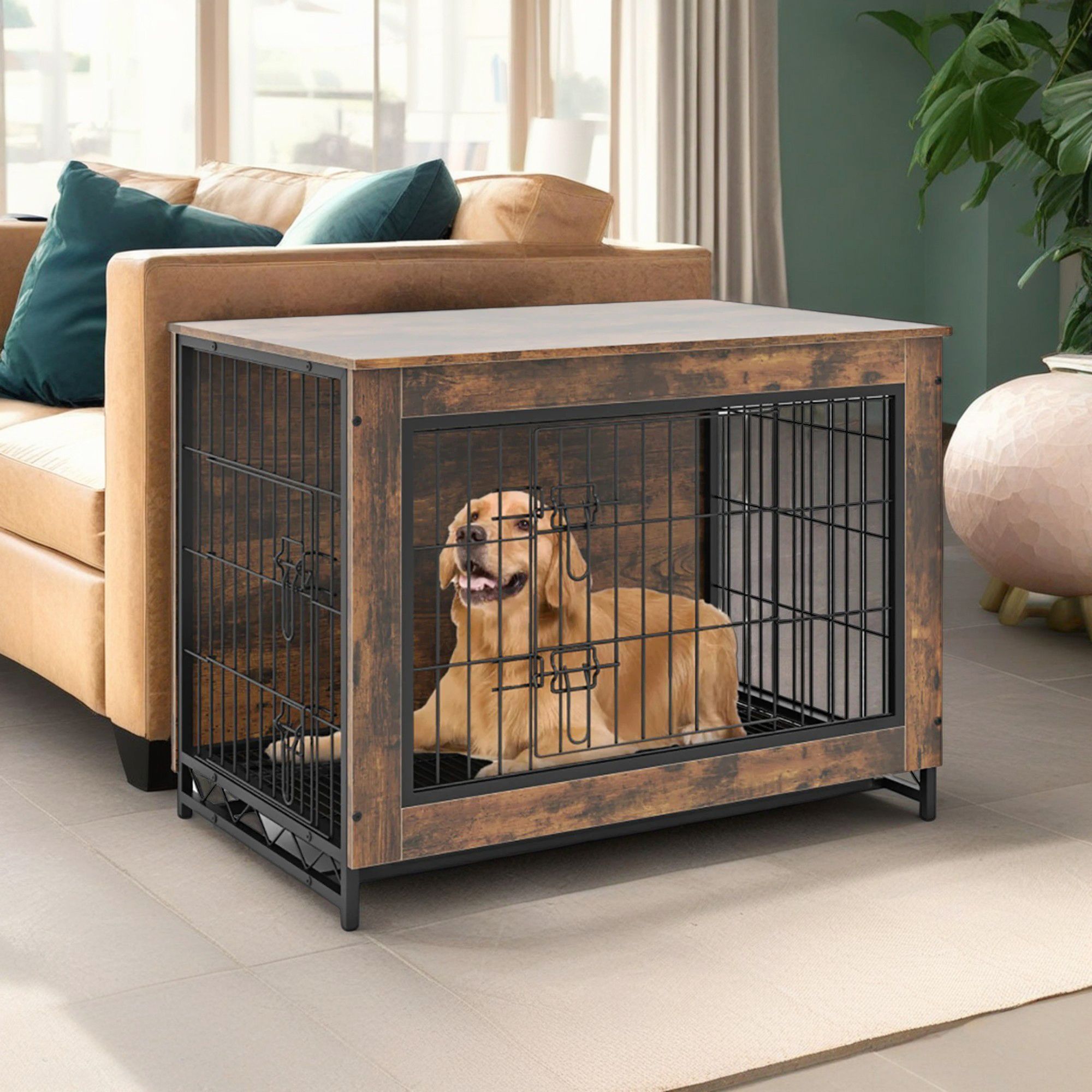 Demi Bonn 32" Wooden Dog Crate Furniture for Indoor Dogs, Dog Kennel ...