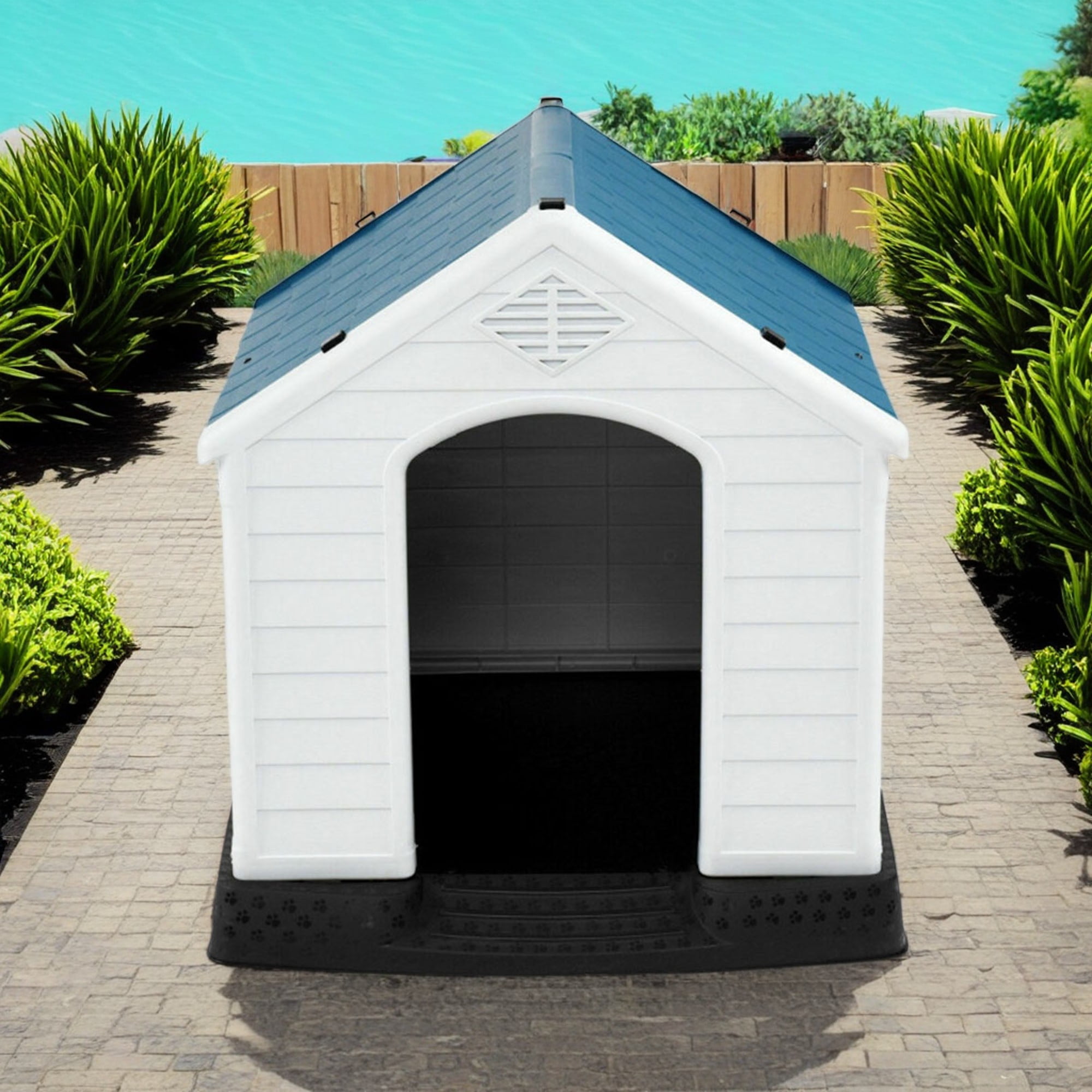 Demi Bonn 33" Outdoor Waterproof Dog House, Pet Houses for Medium Dogs ...