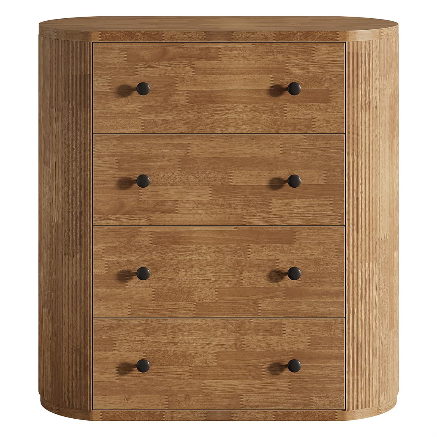 Demi Bonn 39.4" 4-Drawer Wooden Chest Dresser - Fluted Panels, 110lbs ...