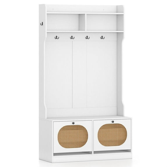Demi Bonn 4-In-1 Entryway Hall Tree, Coat Rack & Flip Drawers, 3-Tier ...
