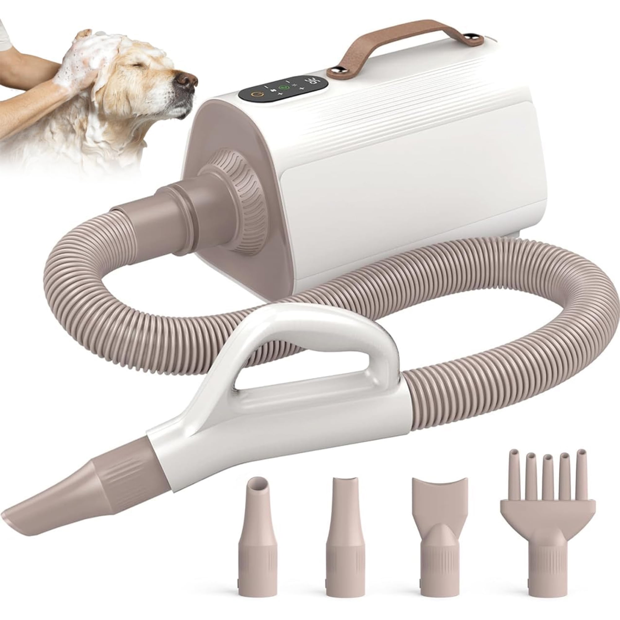 Demi Bonn 4-in-1 Dog Blower Dryer with 4 Nozzles, Pet Blow Dryer with ...