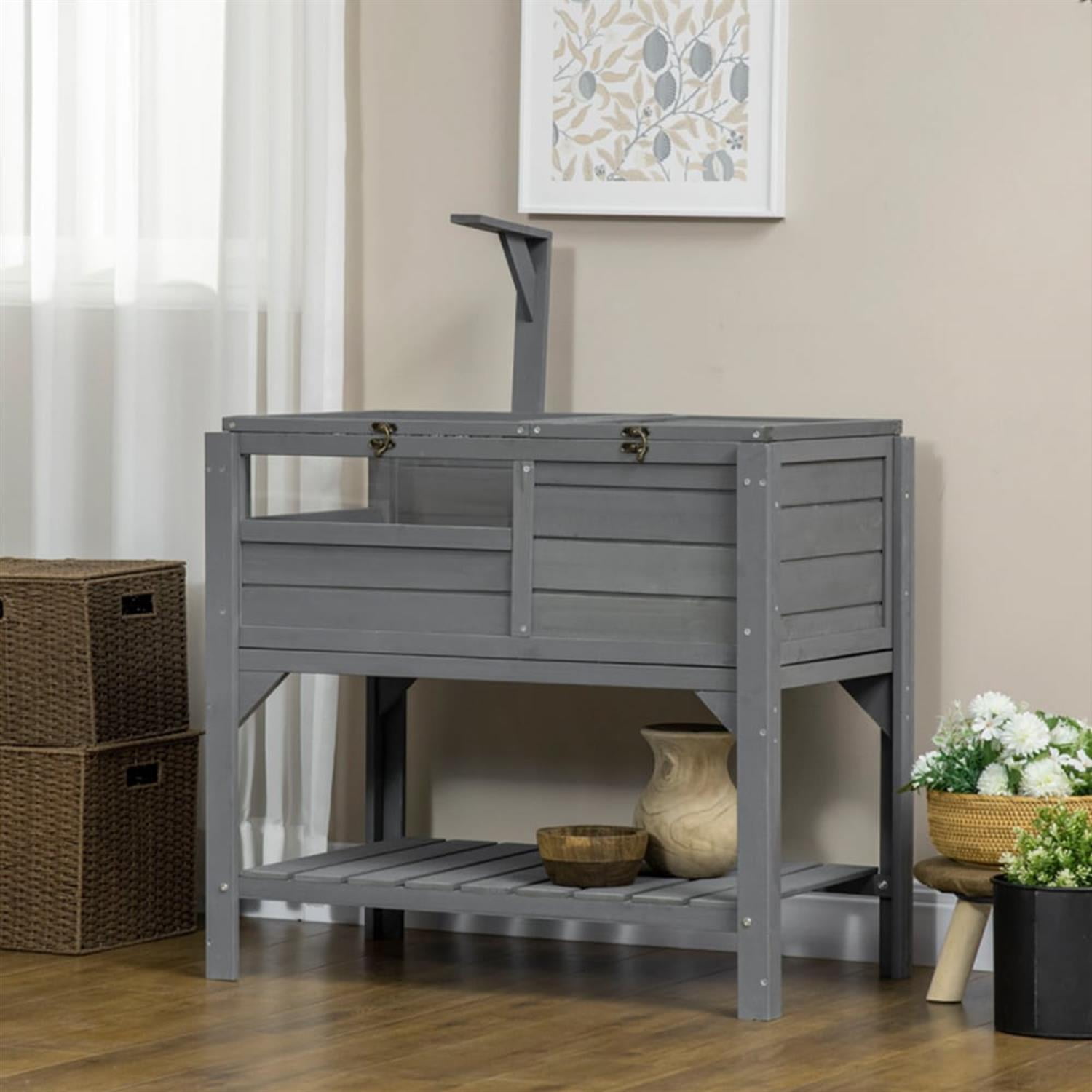 Pefilos 40.5" Wooden Tortoise House, Reptile Cage Enclosure with Lamp ...