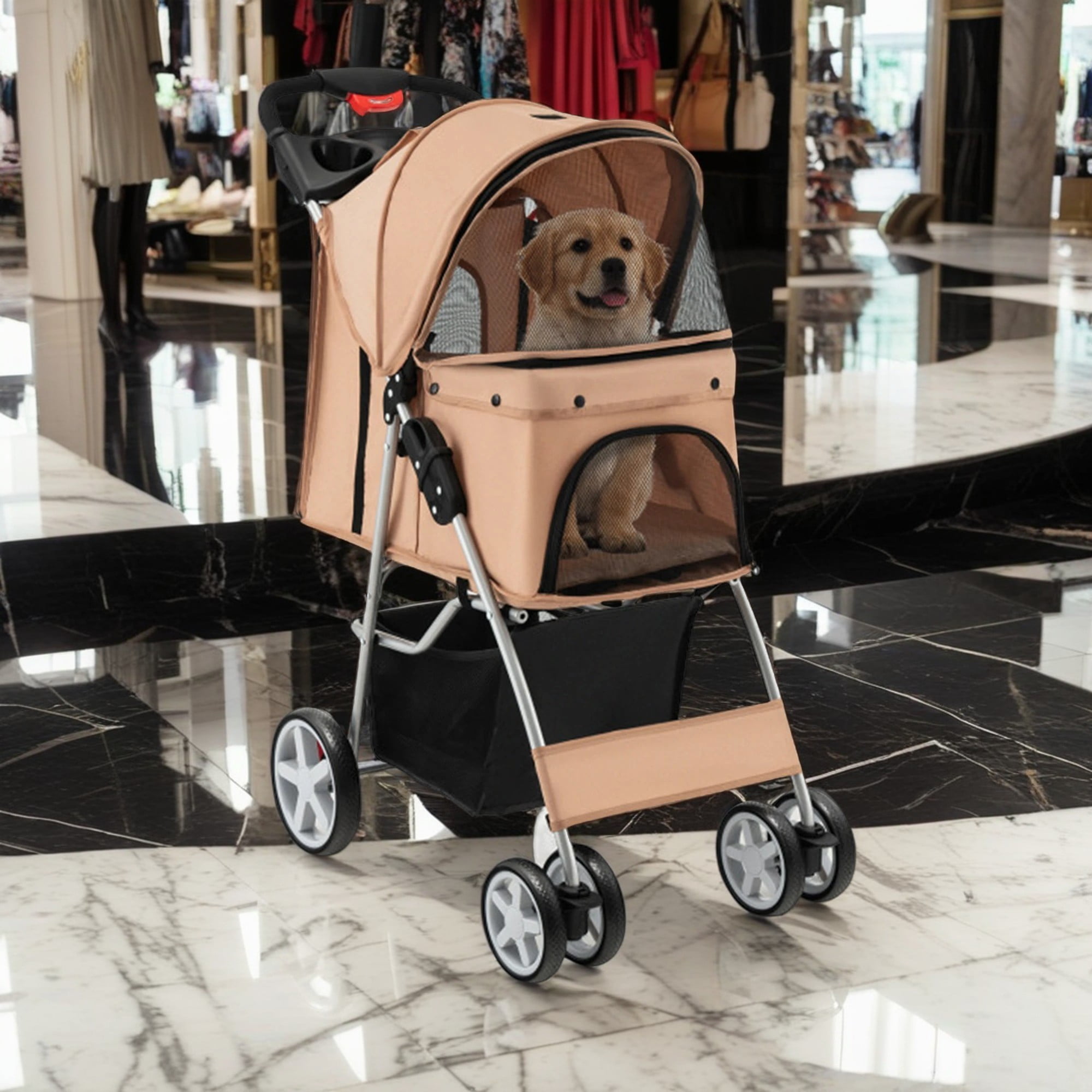 Demi Bonn 40" Pet Stroller 4 Wheels Dog Cat Stroller for Small Medium ...