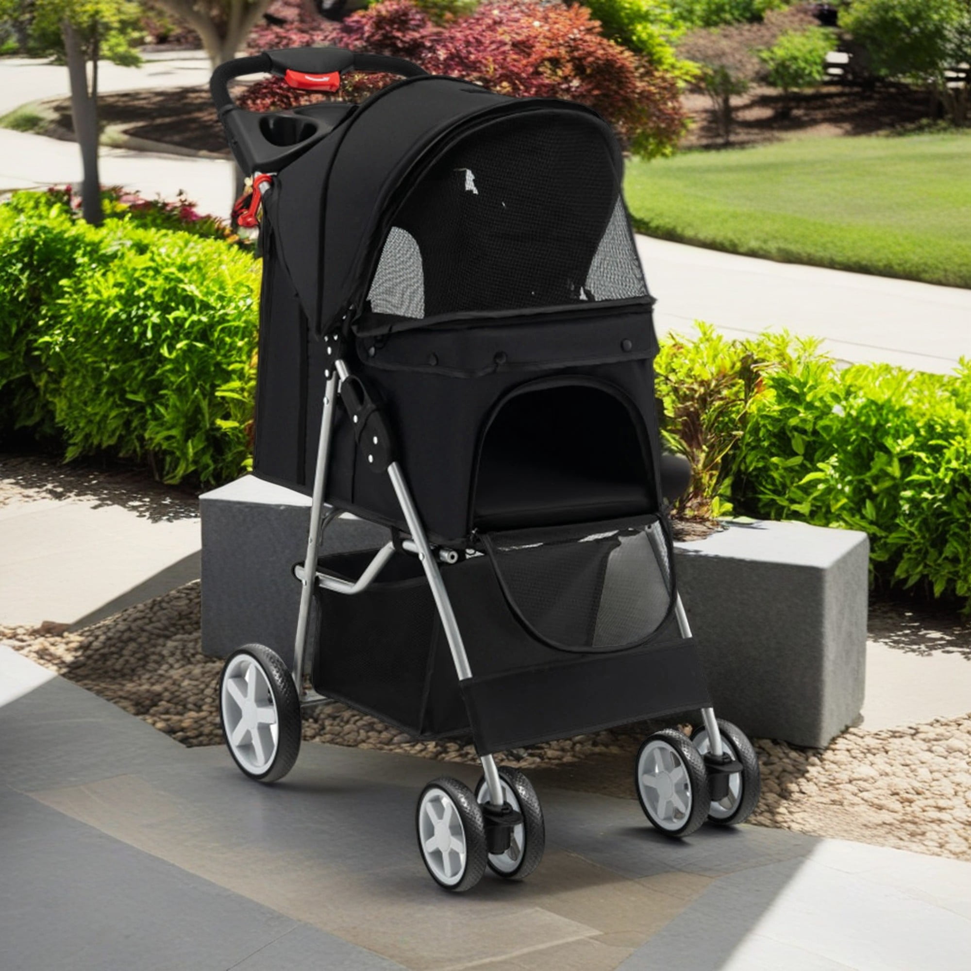Demi Bonn 40" Pet Stroller 4 Wheels Dog Cat Stroller for Small Medium ...