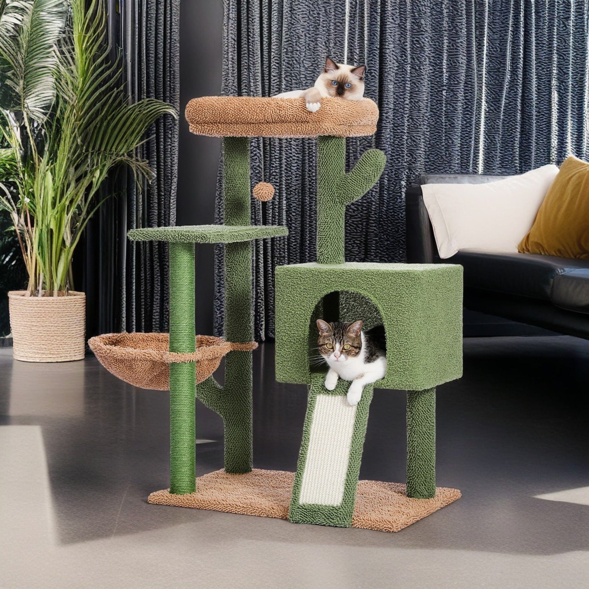 Demi Bonn 41" Cat Tree Cute Cactus Cat Tower with Sisal Covered ...