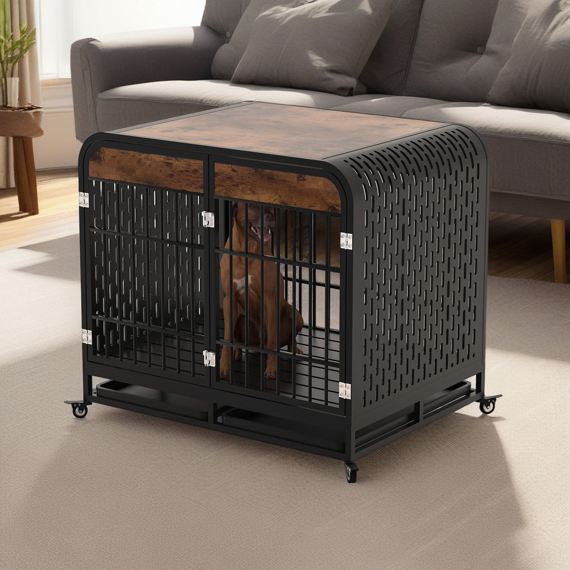 Demi Bonn 42" Heavy Duty Indestructible Dog Crate Furniture, Escape ...