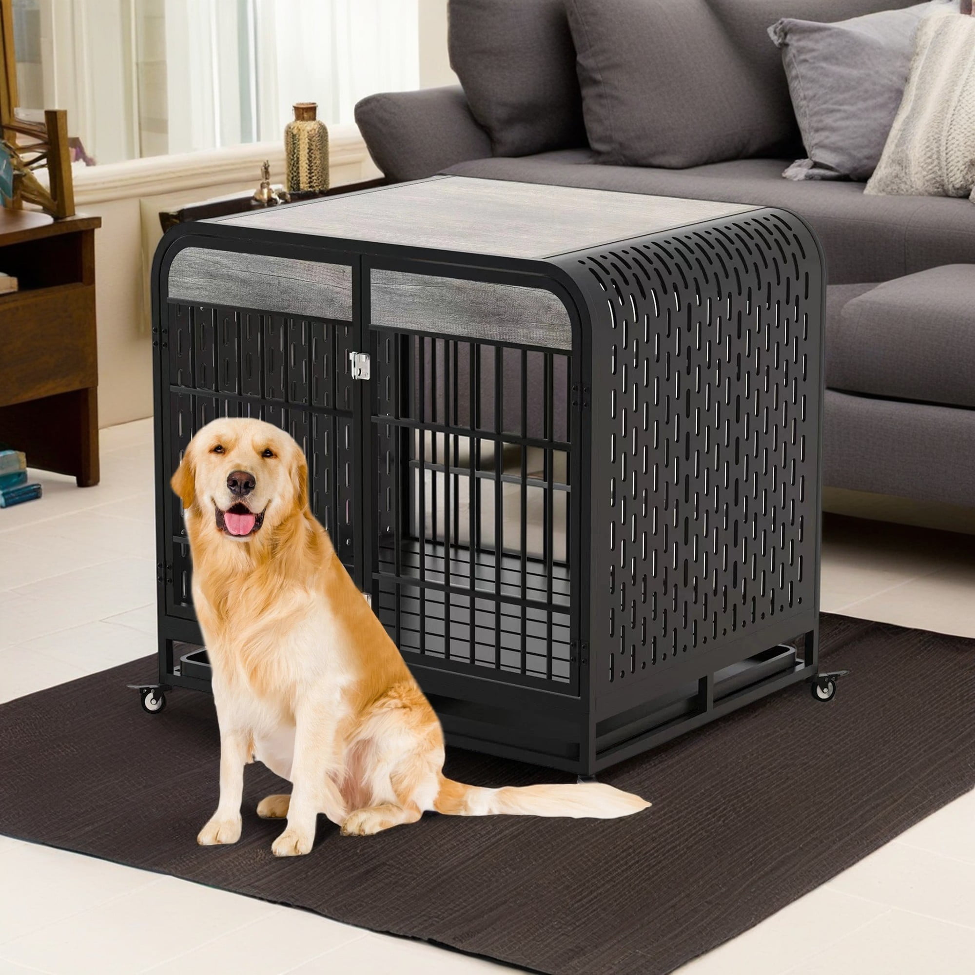 Demi Bonn 42" Heavy Duty Indestructible Dog Crate Furniture, Escape ...