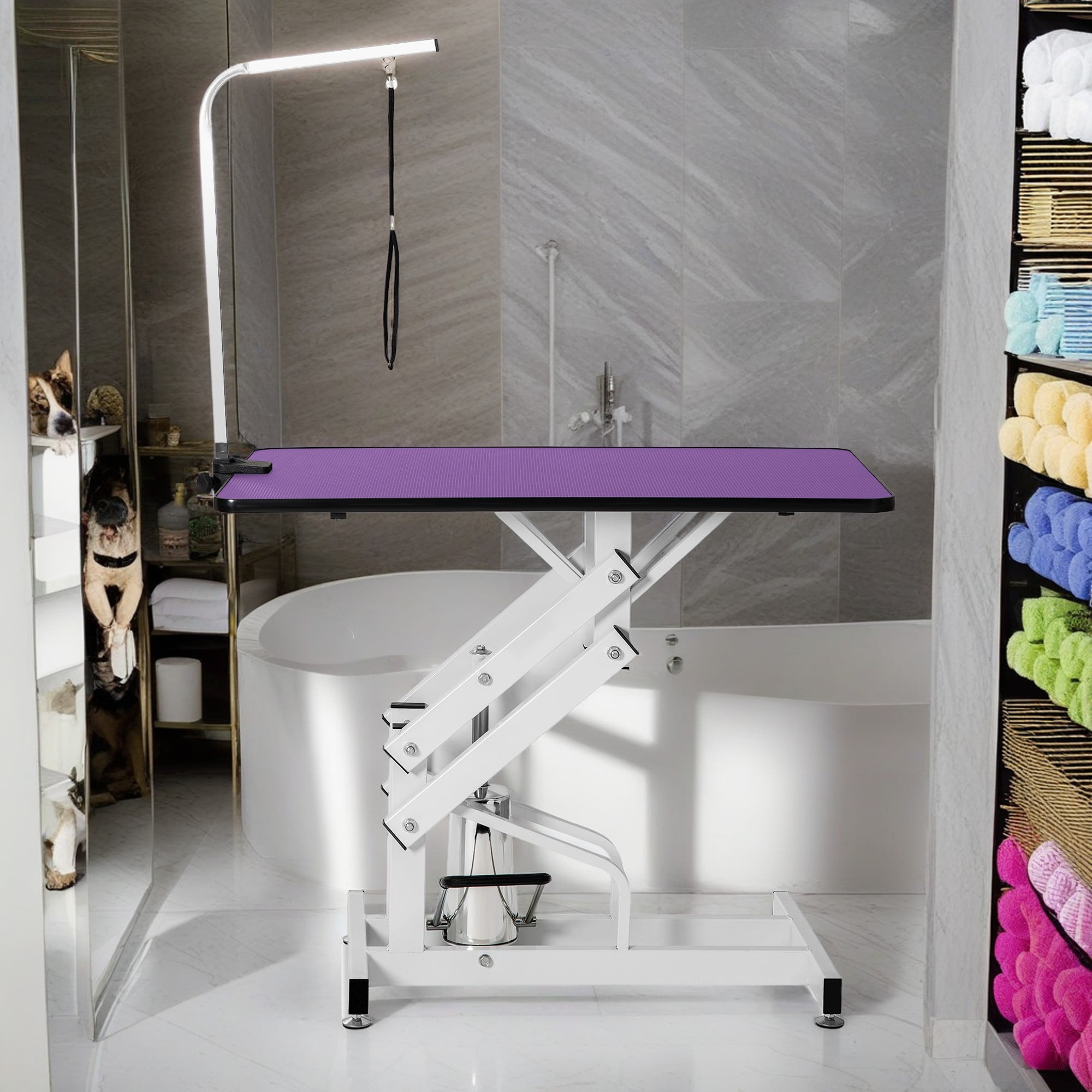 Demi Bonn 42" Pet Grooming Table for Dogs Cats, Z-Lift Adjustable Heavy ...