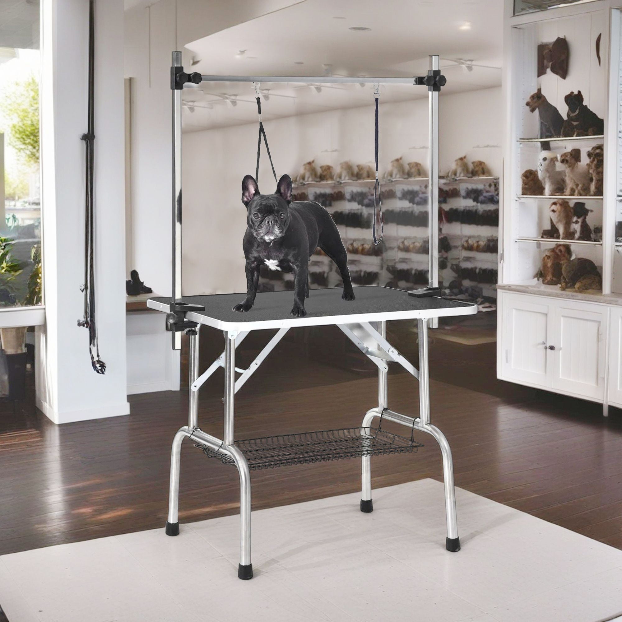 Demi Bonn 42" Pet Grooming Table for Large Dogs Adjustable Height Portable Trimming Table Drying ...