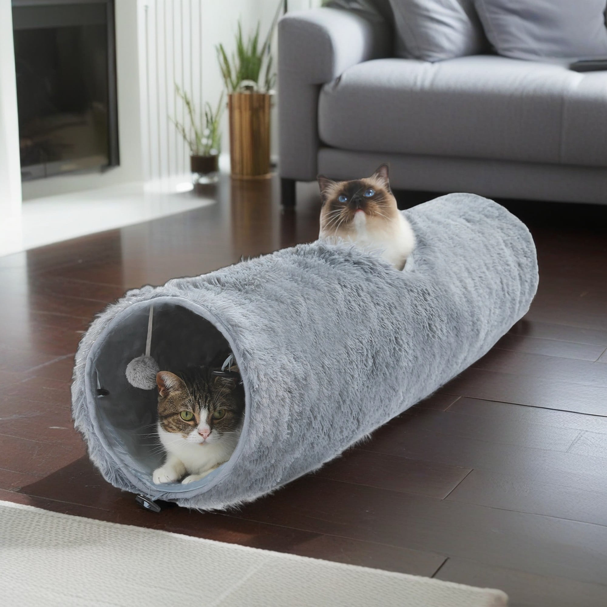 Demi Bonn 45" Pet Cat Tunnel for Adult Cats, Collapsible Tube Cat ...