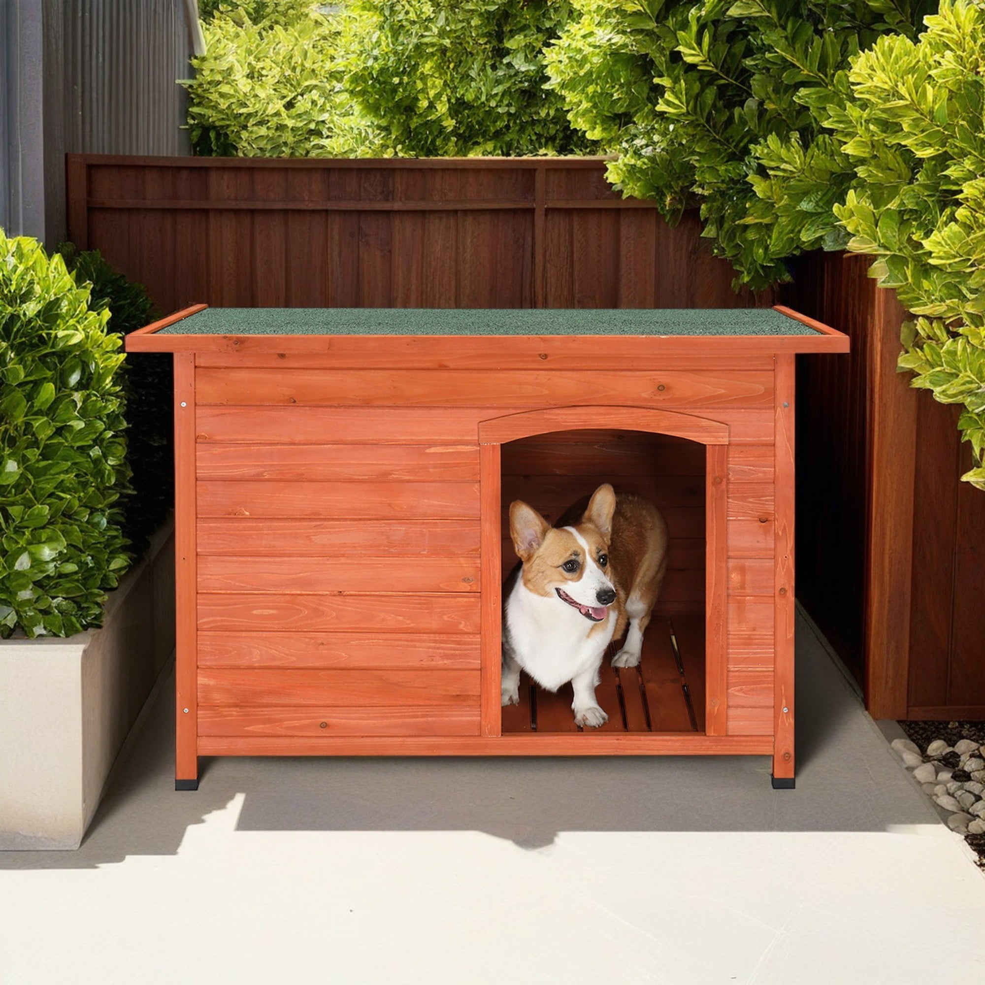 Demi Bonn 45" Wood Dog Houses Outdoor Insulated, Weatherproof Cat House ...