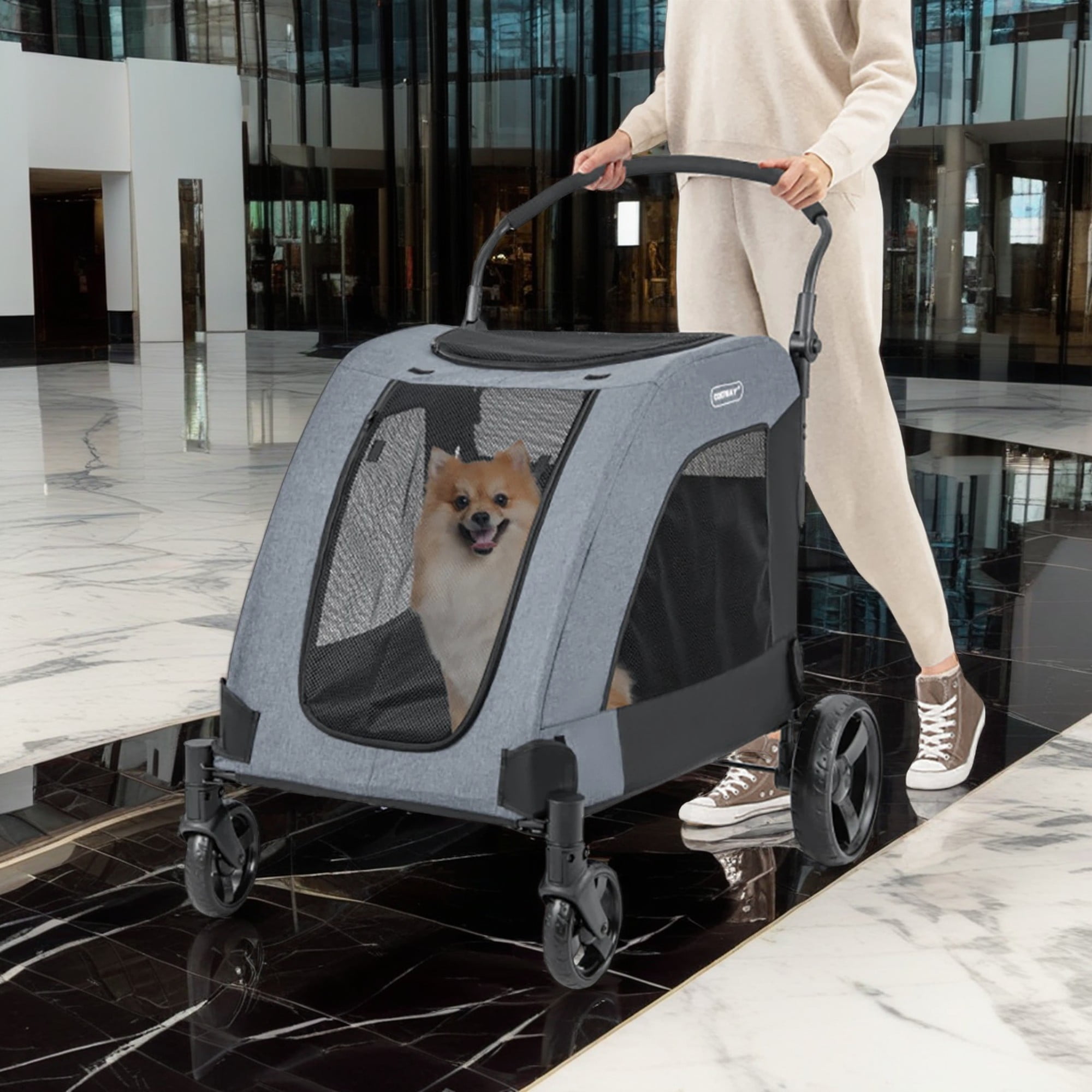 Demi Bonn 46" Pet Stroller 4 Wheels Extra Large Dog Cat Stroller ...