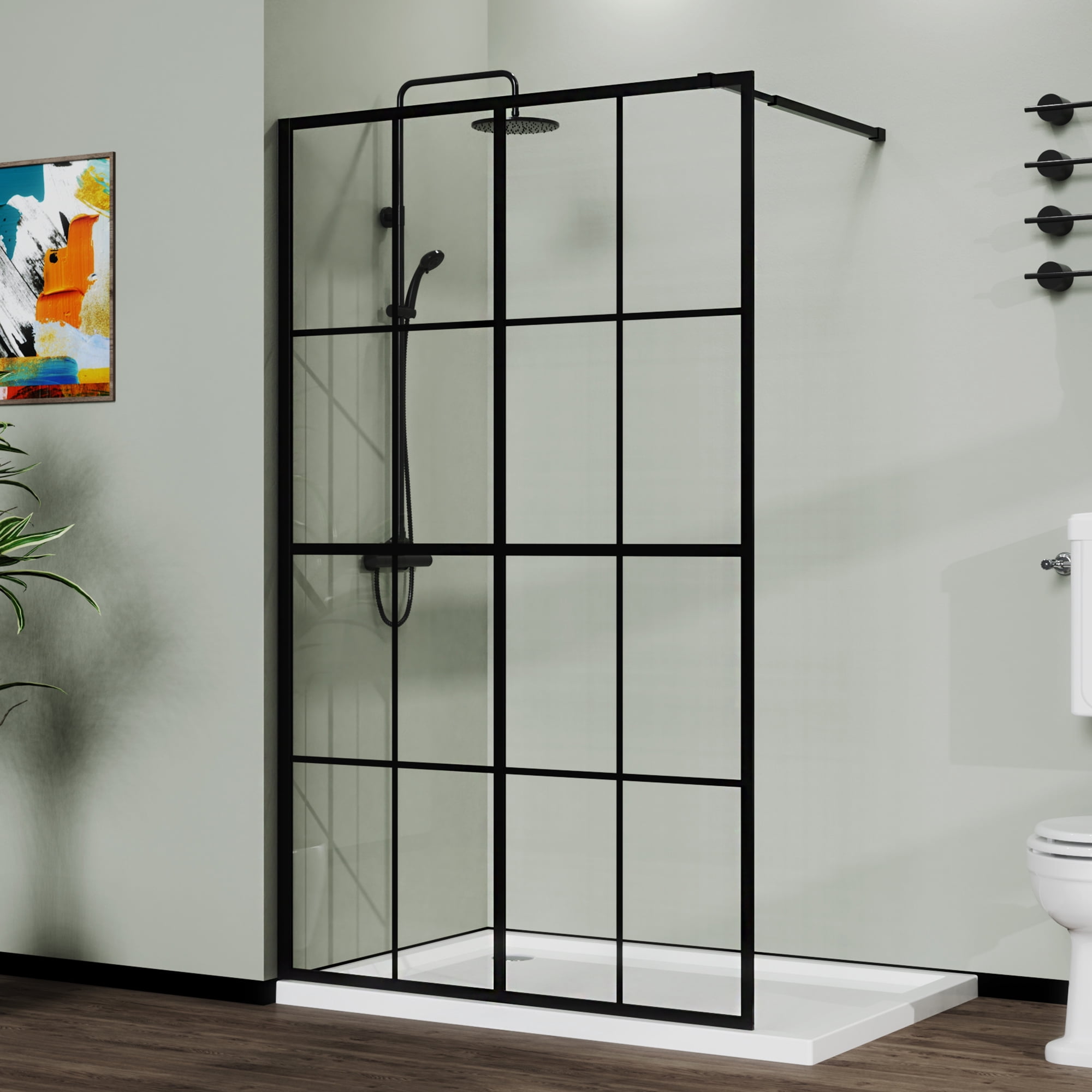 Demi Bonn 46" x 72" Shower Screen Door, Stylish Walk-In Wet Room ...