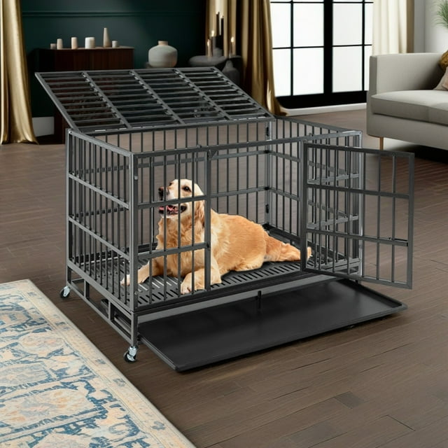 Demi Bonn 48" Heavy Duty Metal Dog Crate, Large Dog House Indoor for ...