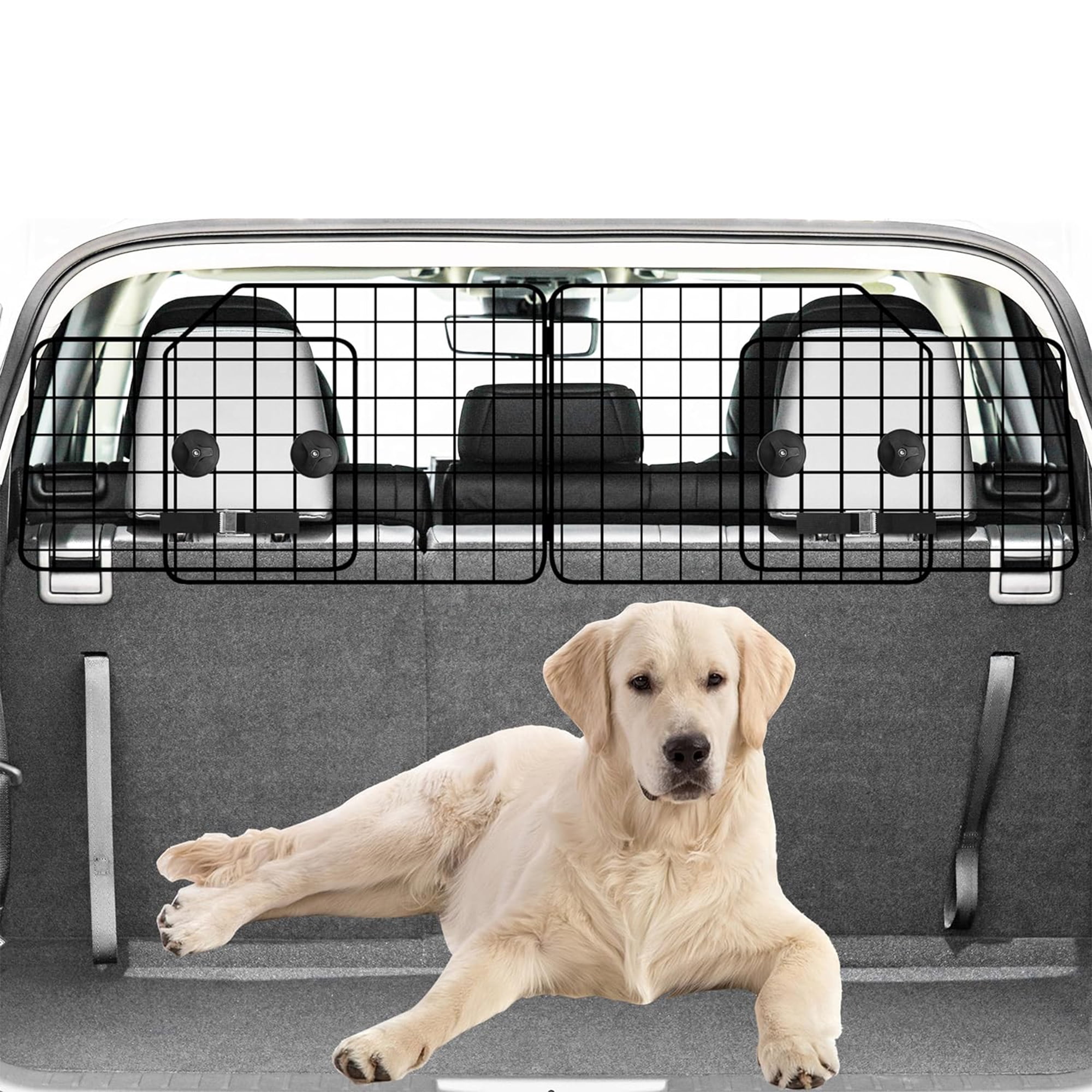 Demi Bonn 49" Folding Pet Divider Gate with 2 Straps and 2 Screw Caps for SUV, Car SUV Dog ...