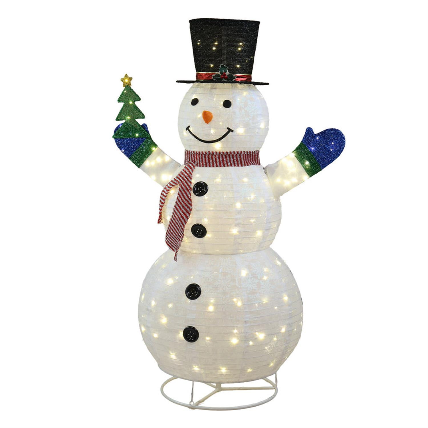 Demi Bonn 5.7ft Lighted Snowman Holding Tree Decorations, Pre-lit ...