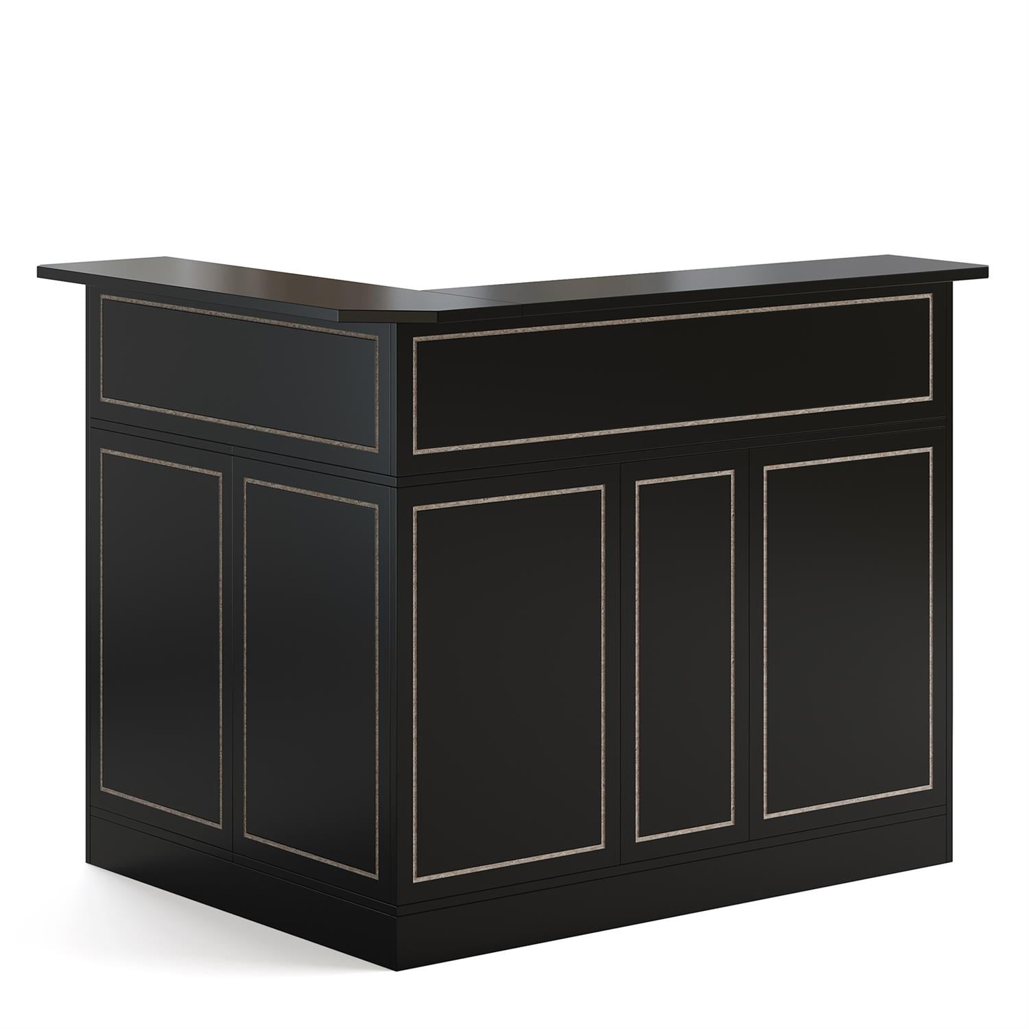 Demi Bonn 51" L-Shaped Bar Table, 4-Tier Bar Cabinet Reception Desk ...