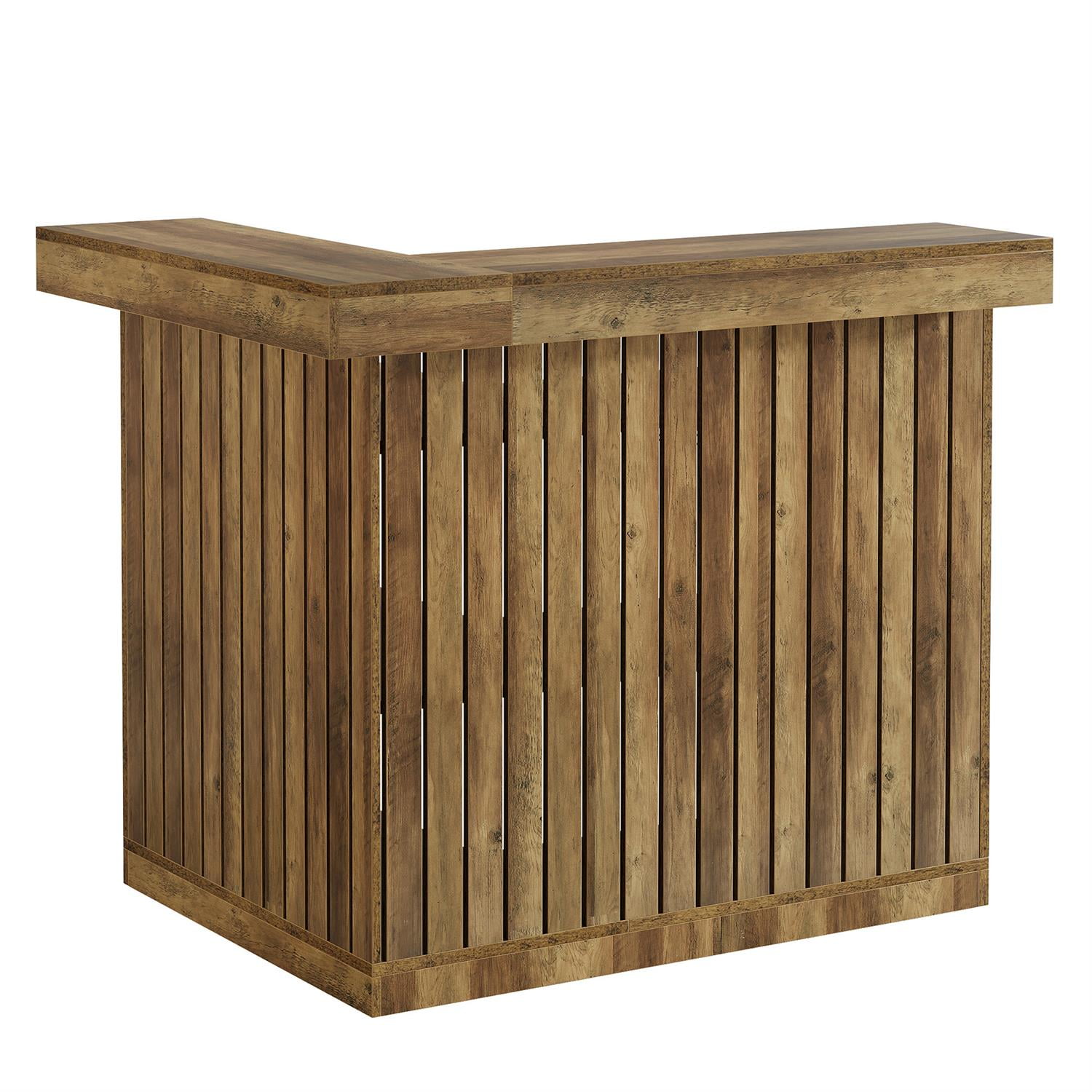 Demi Bonn 51" L-Shaped Bar Unit, 4-Tier Corner Liquor Bar Table with ...