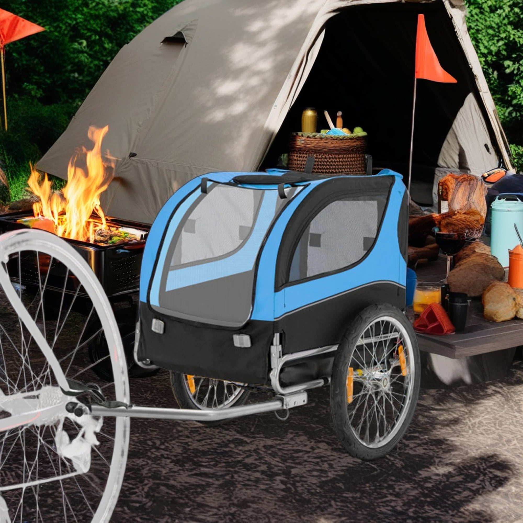 Demi Bonn 53" Dog Trailer for Bicycles, Dog Bike Trailer for Dogs with ...