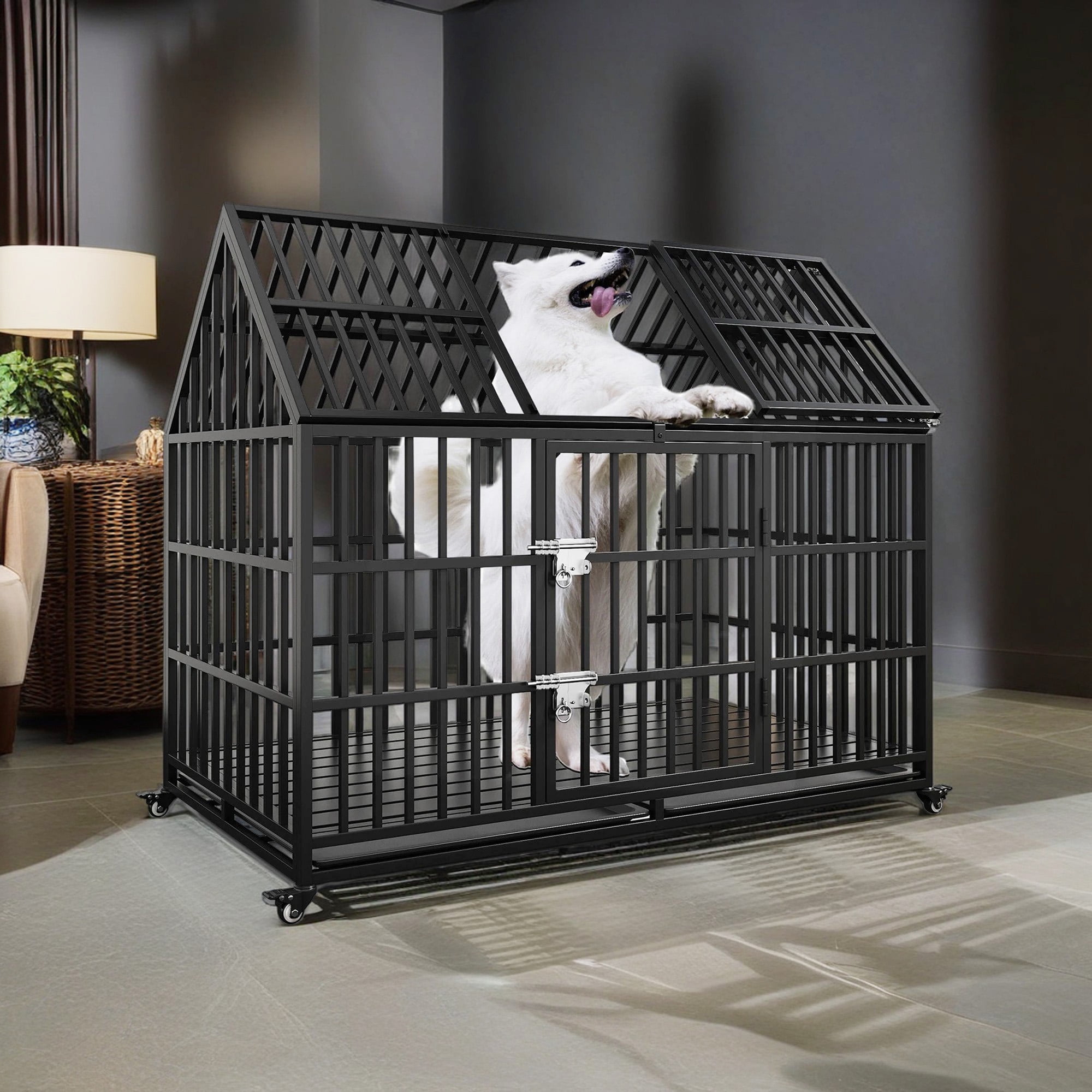 Demi Bonn 54" Large Dog Cage for Indoor Heavy Duty Metal Dog Crate ...
